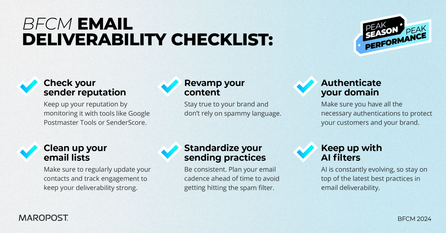 Checklist: Boost your email deliverability ahead of BFCM